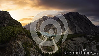 Cinemagraph Continuous Loop Animation of a Scenic Road during Sunset ...