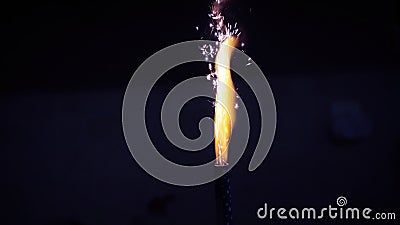 Cinemagraph of Sparks Exploding on Firework Candle in the Dark Stock ...