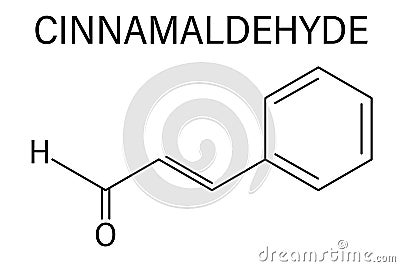 Cinnamaldehyde Or Cinnamic Aldehyde Cinnamon Flavor Molecule. Skeletal ...