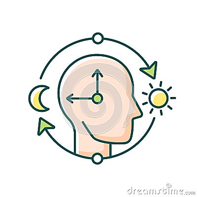 Circadian Rhythms RGB Color Icon Cartoon Vector | CartoonDealer.com ...