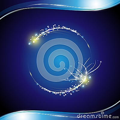 Circle Abstract And Blue Shiny Frame Background Vector Illustration ...