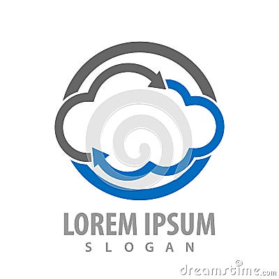 Circle Cloud Arrow Logo Concept Design. Symbol Graphic Template Element ...