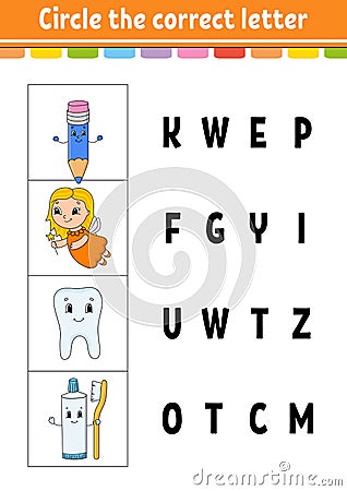Circle The Correct Letter. Education Developing Worksheet. Learning ...
