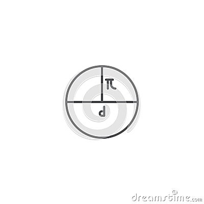 Circle Diameter Vector Icon Isolated On White Background ...