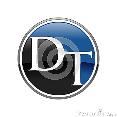 Circle Initial DT Firm Symbol Logo Design Cartoon Vector ...