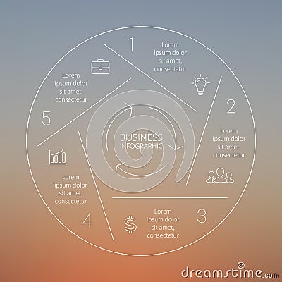 Circle Line Infographic, Graph, Diagram. Blur Cartoon Vector ...