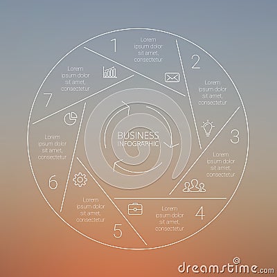 Circle Line Infographic, Graph, Diagram. Blur Cartoon Vector ...