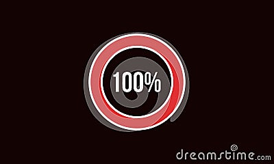 100 Percent Pie Chart. Percentage Vector Infographic Symbol ...