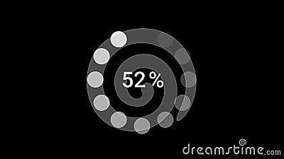 Circle Rotating Loading or Progress Bar Icon. White Dot Ring on Black ...