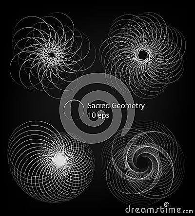 Circle Rotation Patterns. Abstract Shapes Cartoon Vector ...