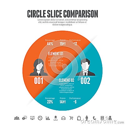 Circle Slice Comparison Stock Vector - Image: 57409597