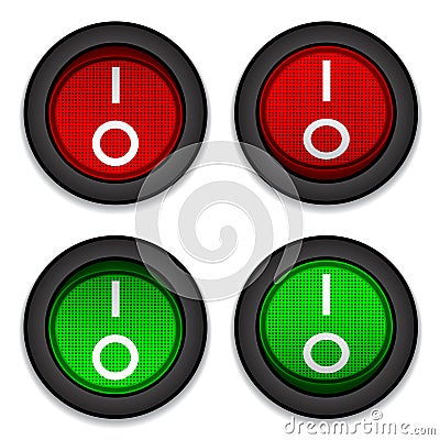 Circle Toggle Power Switches Cartoon Vector | CartoonDealer.com #22507255