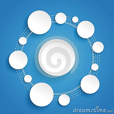 Circles Cycle Infographic Blue Background Vector Illustration ...