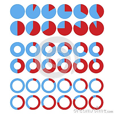 Circles Loading. Round Blue Red Loading Symbols. Design Element ...