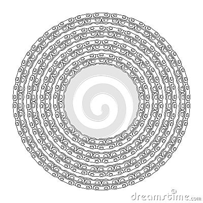 Circles Out Of Roller Or Bike Chain, Outline Style, Turned Outwards ...