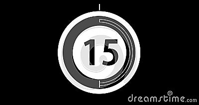 Circular Countdown Clock, 30 Seconds with Numbers and Circles Marking ...