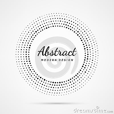 Circular Dot Frame. Circle Border With Effect Halftone. Modern Faded Ring. Semitone Shape Round ...
