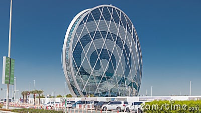 Circular Skyscraper Aldar Headquarters Building Timelapse in Abu Dhabi ...