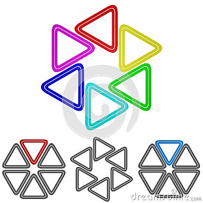 Circular Triangle Logo Design Set Vector Illustration | CartoonDealer ...