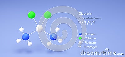 Cisplatin Molecule, Molecular Structures, Chemotherapy Medication, 3d ...