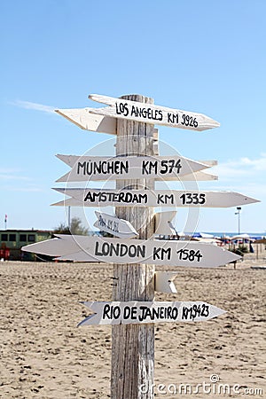 Cities Distance Arrow Signs Stock Photo - Image: 46171769