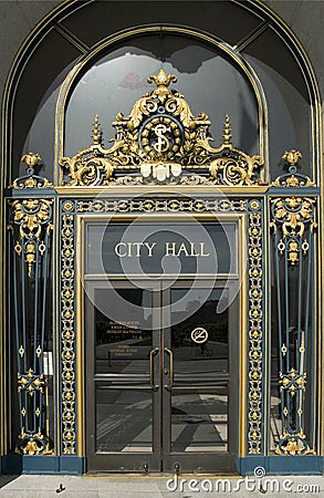 City Hall Main Door Close Up Stock Image - Image: 2574871