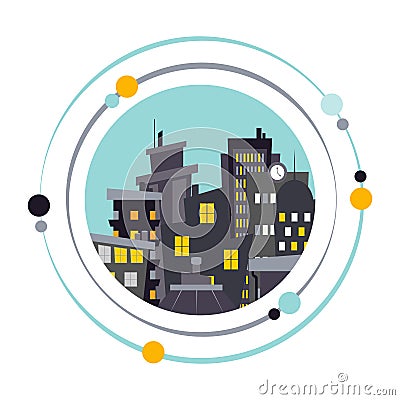 Rooftops In The City Vector Illustration Graphic Icon Symbol ...