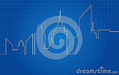 City Skyscrapers Skyline Architectural Blueprint Royalty Free Stock ...