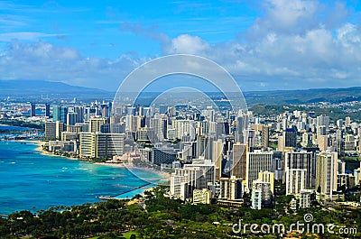 City view Honolulu stock photo. Image of cityscape, panorama - 30984874