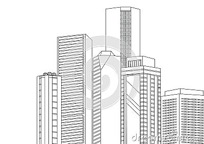 Cityscape Outline Royalty Free Stock Photo - Image: 6460375