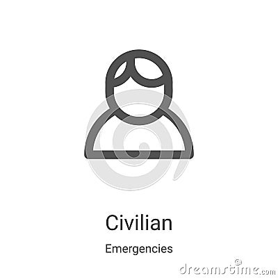 Civilian Icon Vector From Emergencies Collection. Thin Line Civilian ...