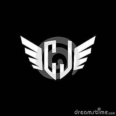 CL Monogram Wing Shape Style Vector Illustration | CartoonDealer.com ...