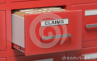 Claims Files And Documents In Cabinet In Office. 3D Rendered ...