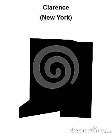 Clarence Outline Map Cartoon Vector | CartoonDealer.com #357488825