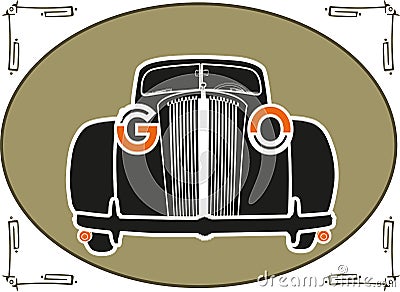 Classic Car Front View Vector | CartoonDealer.com #84458486