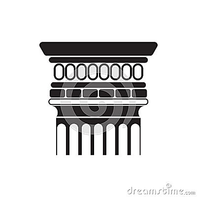 Classic Column Capital Black Line Icon, European Monument Pillar Vector ...