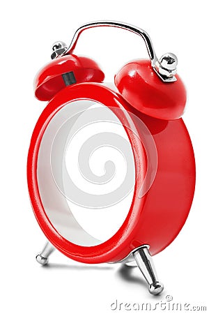 Classic Desk Clock In Red Without Dial On Isolated White Background ...