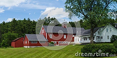 Classic Farm House And Barn Stock Photo - Image: 25204450