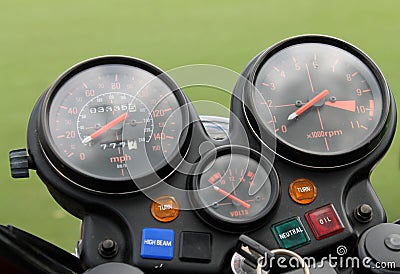 Classic Motorcycle Gauges Stock Photography - Image: 30676772