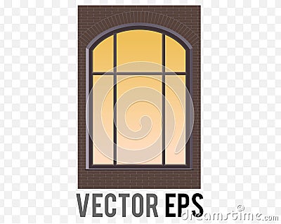 Classic Residential House Brown Window Frame With Exterior Brick Wall ...