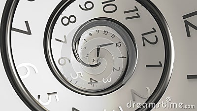 3D Rendering Clock Spinning Back Isolated from the White Background ...