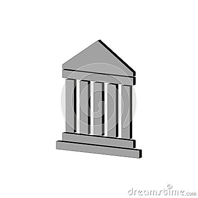 Classical Building Icon. Grey Color Scheme. Vector Architectural Symbol ...