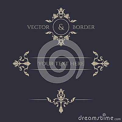 Classical Elements. Monogram And Borders. Stock Vector - Image: 69875780