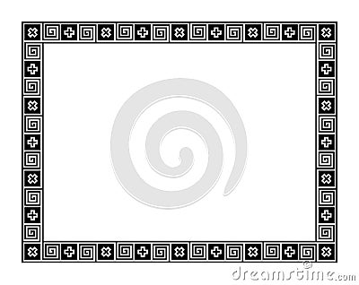 Classical Greek Meander, Rectangle Frame, Made Of Seamless Meander ...