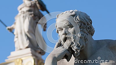Classical Statue of Greek Philosopher Socrates Stock Video - Video of ...
