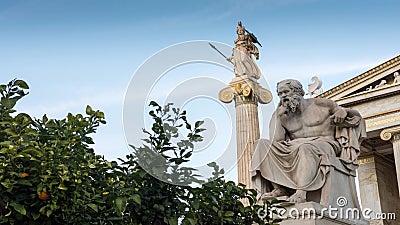 Classical Statue of Socrates from Side Stock Footage - Video of ...