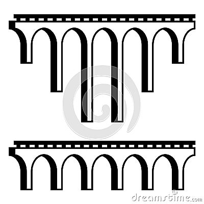 Classical Viaduct Bridge Black Symbol Vector Illustration ...