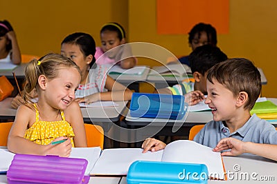 Classmates Laughing In Classroom Stock Image | CartoonDealer.com #77703439