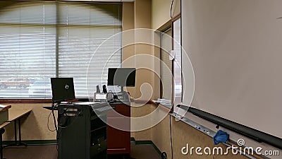 Classroom Computers and Technology in Front of Room Stock Video - Video ...