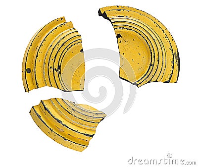 Clay Pigeon Shooting Target - Broken, Isolated Over White Royalty-Free ...